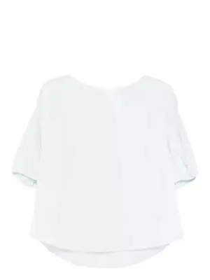 SUSANNE BOMMER Puff-sleeve V-neck Shirt - Neutrals