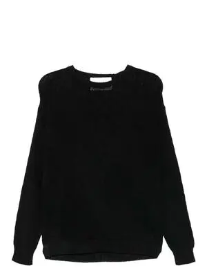 AMARANTO Open-knit Sweater - Black