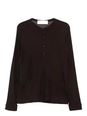 TATTICA Button-fastening Long-sleeve Sweater - Brown