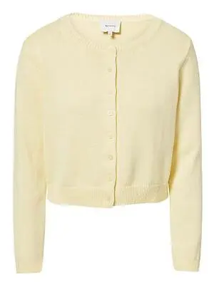 REFORMATION Clara Cotton Knitted Cardigan - Pineapple
