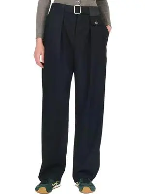 Loewe Pleated Belted Pants - Black