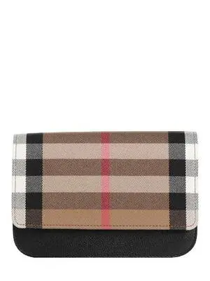Burberry Clutch With Signature Print And Detachable Strap Camel