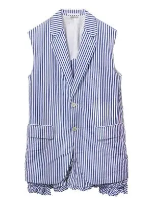 Comme Des Garçons Striped Waistcoat - Blue