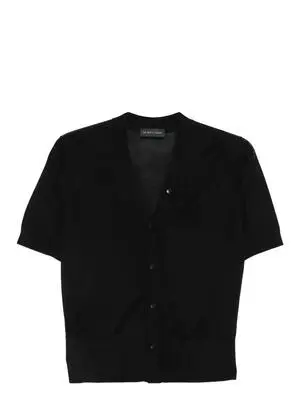 LE PETIT PULLE Short-Sleeve V-Neck Cardigan