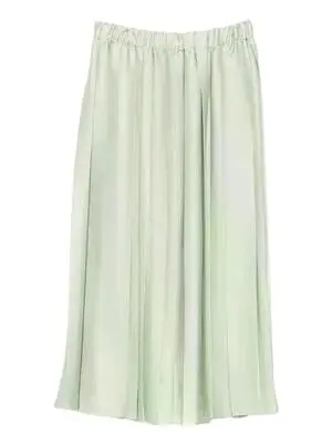 Tibi Pleated Elasticated-waist Midi Skirt - Green