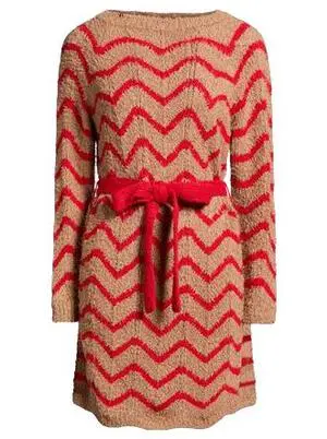 Elisabetta Franchi Mini Knitted Dress - Camel