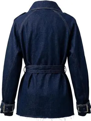 GOC DENIM Göç Denim Belted Short Trench Jacket Blue
