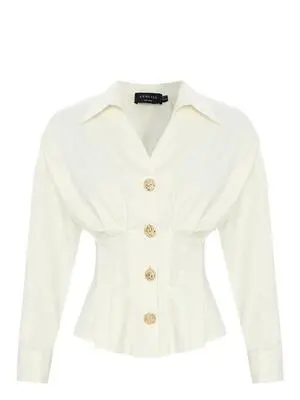 EXQUISE Agustin Cotton Shirt - Beige