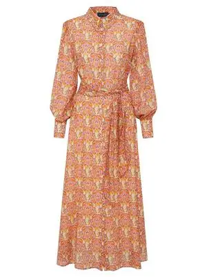 EXQUISE Shirt Collar Midi Dress
