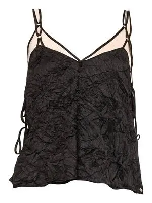 NISSA Crinkle-Effect Spaghetti Strap Top