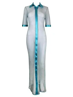 AK ROYALTY RESORTWEAR Athena Rhinestone Maxi Dress - Blue
