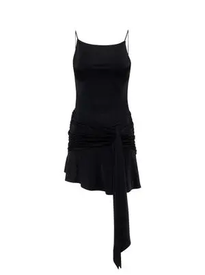 SÉLONE Aris Draped Open-back Dress - Black