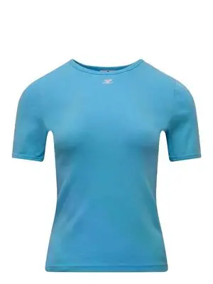 COURREGES Logo-embroidered T-shirt - Blue
