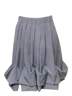 ENFOLD Roll-Up Draped Shorts Grey