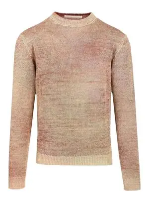 ORIGINAL VINTAGE Crew-neck Linen Sweater - Brown