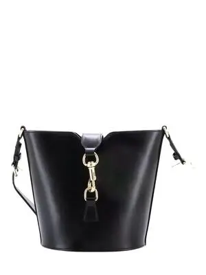 Gucci Jackie Web Leather Bucket Bag - Black