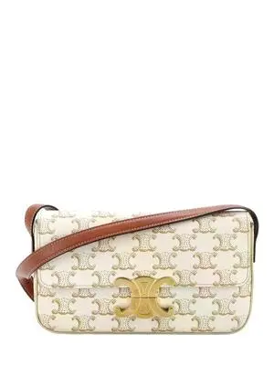 Celine Triomphe East-west Coated Canvas Shoulder Bag - Neutrals