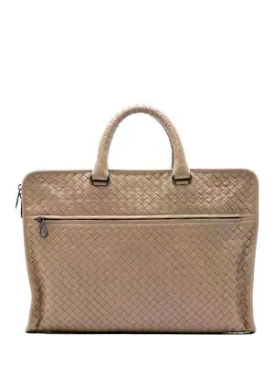 Bottega Veneta Nappa Intrecciato Business Bag - Brown