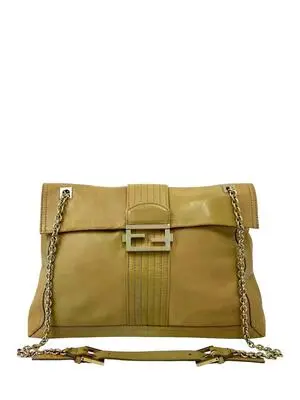 FENDI 2000-2010 Leather Maxi Baguette Shoulder Bag