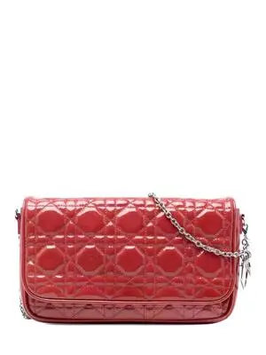 DIOR 2011 Patent Cannage Lady Dior Wallet On Chain