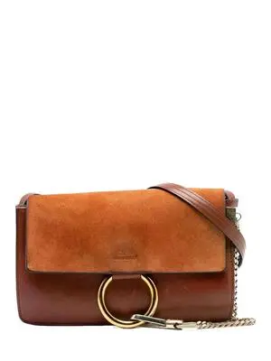 Chloé Small Suede And Calfskin Faye Crossbody Bag - Brown