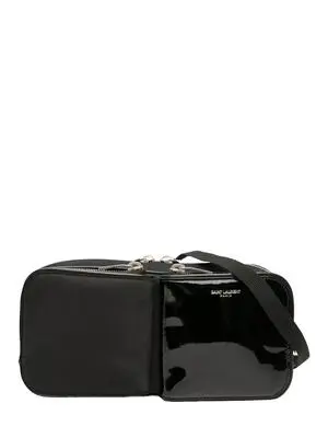 Saint Laurent 2022 Nylon And Patent Crossbody Bag - Black