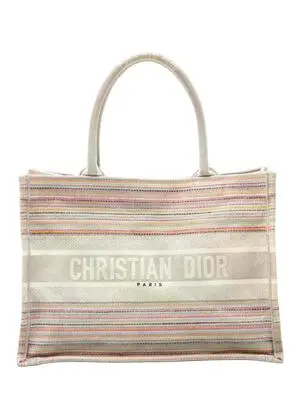 Dior 2020 Embroidered Canvas Book Tote Bag - Grey