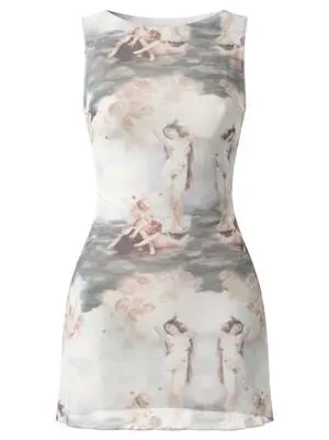 ALOMA STUDIO Soleil Mini Mesh Dress - Grey