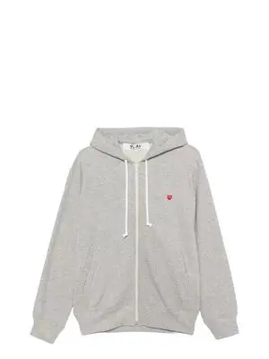 Comme Des Garçons Play Heart-patch Hoodie - Grey
