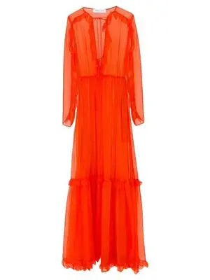 Raquel Diniz Cecilia Ruffled Maxi Dress - Orange