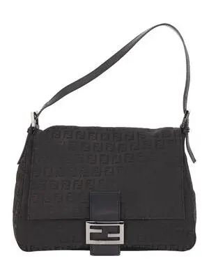 Fendi Zucchino Mama Baguette Shoulder Bag Brown