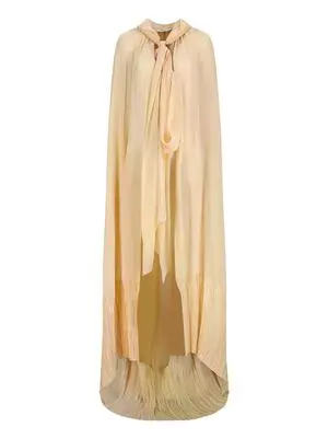 Blumarine Pleated-trim Cape - Neutrals