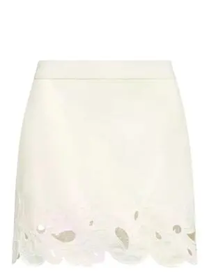 Cinq À Sept Bonnie Paisley Bloom Embroidered Skort - Neutrals