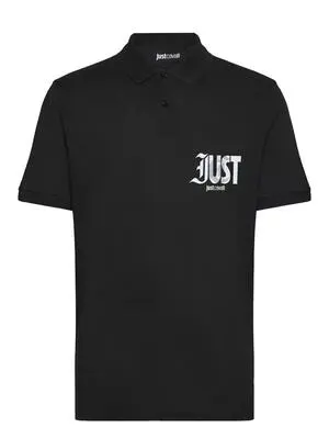 Just Cavalli Logo-print Cotton Polo Shirt - Black