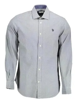 U.s. Polo Assn. Gingham-check Long-sleeved Shirt - Blue