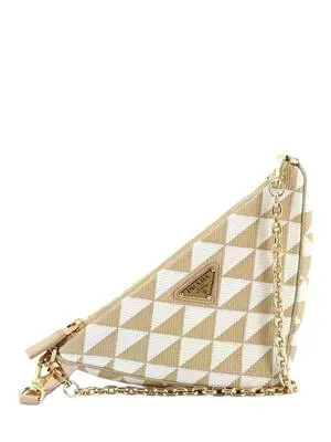 Prada Symbole Triangle Mini Shoulder Bag - Neutrals