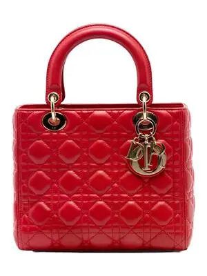Dior 2015 Medium Cannage Lady Dior Satchel Red
