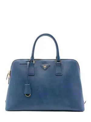 Prada Large Saffiano Lux Promenade Satchel - Blue