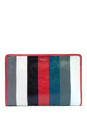 Balenciaga 2017 Lambskin Striped Bazar Clutch - Multicolour