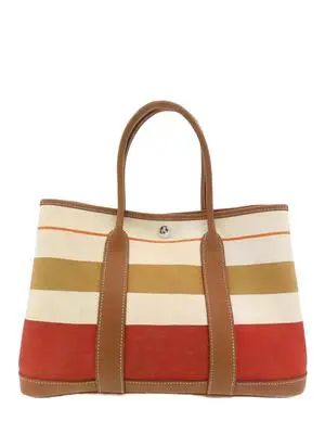 Hermès 2013 Toile And Negonda Striped Garden Party 30 Tote Bag - Neutrals