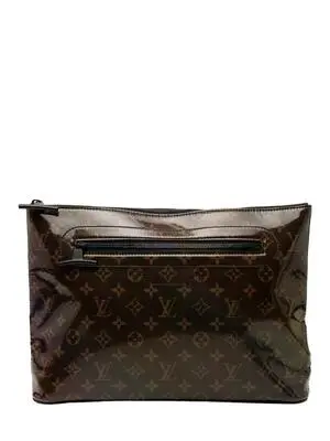 LOUIS VUITTON 2018 Monogram Glaze Pochette Cosmos Clutch - Brown