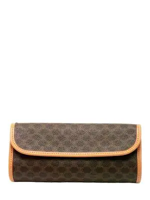 Celine 1999 Macadam Coated Canvas Clutch Bag - Brown