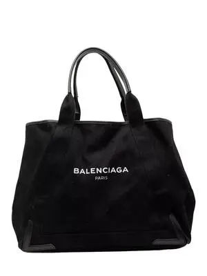 Balenciaga 2018 Denim Cabas M Tote Bag - Black