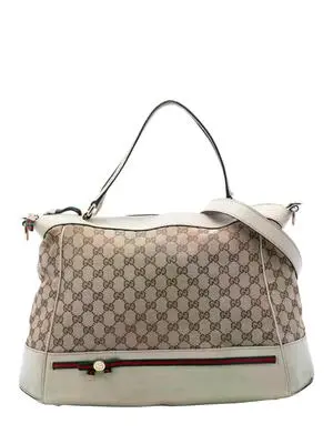 Gucci Gg Canvas Web Mayfair Satchel - Neutrals