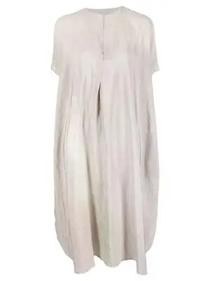 DANIELA GREGIS Silk Midi Shirt Dress - Grey