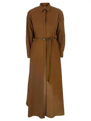 Max Mara Belted Shirt Dress - Brown