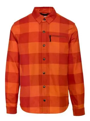 Aztech Mountain Check Zip Ski Shirt - Orange