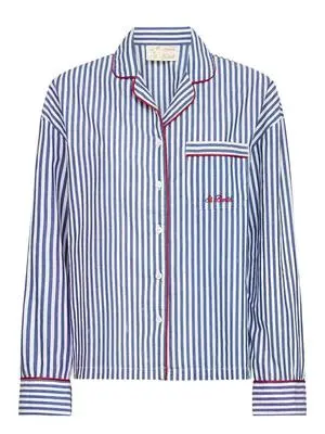 MC2 SAINT BARTH Striped Piping Shirt - Blue