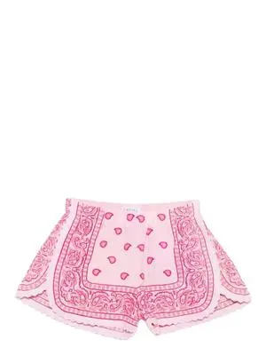 ORSINA Bandana-print Mini Shorts - Pink