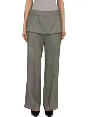 AMOMENTO Apron Layered Mini Skirt - Grey